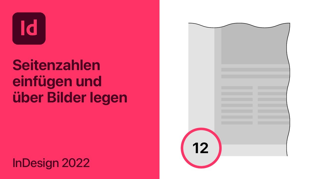 InDesign Seitenzahlen einfügen, formatieren, in Vordergrund stellen ...