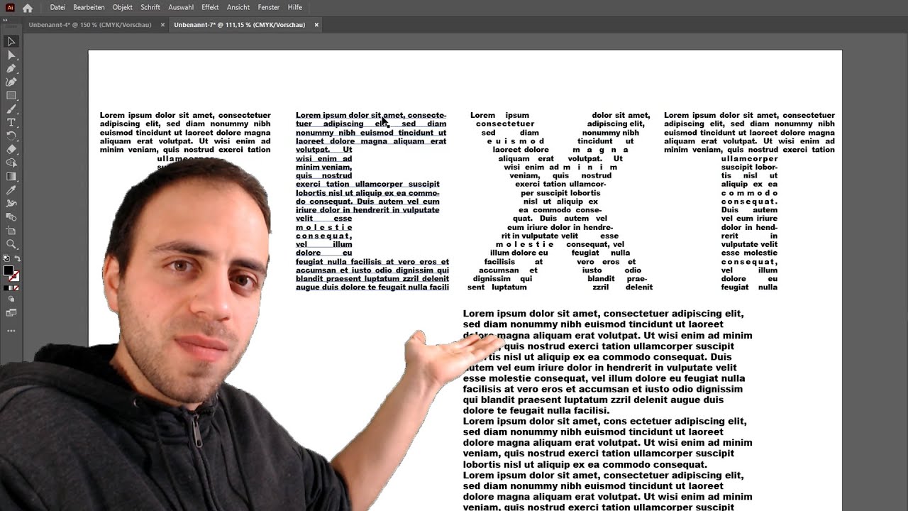 Text im Text & Text in Buchstaben in Adobe Illustrator CC – Worte aus ...