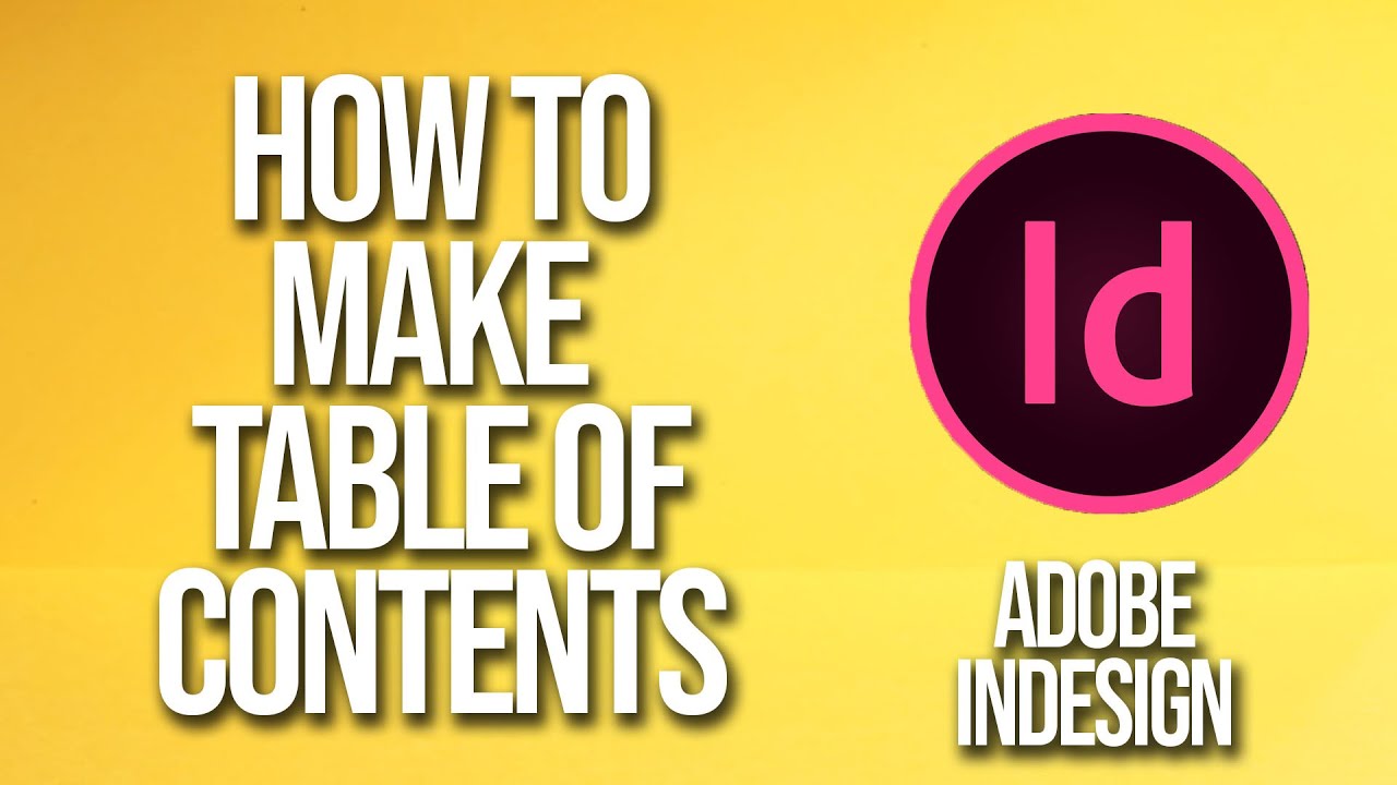 How To Make Table Of Contents Adobe InDesign Tutorial – Web Design Tutorials