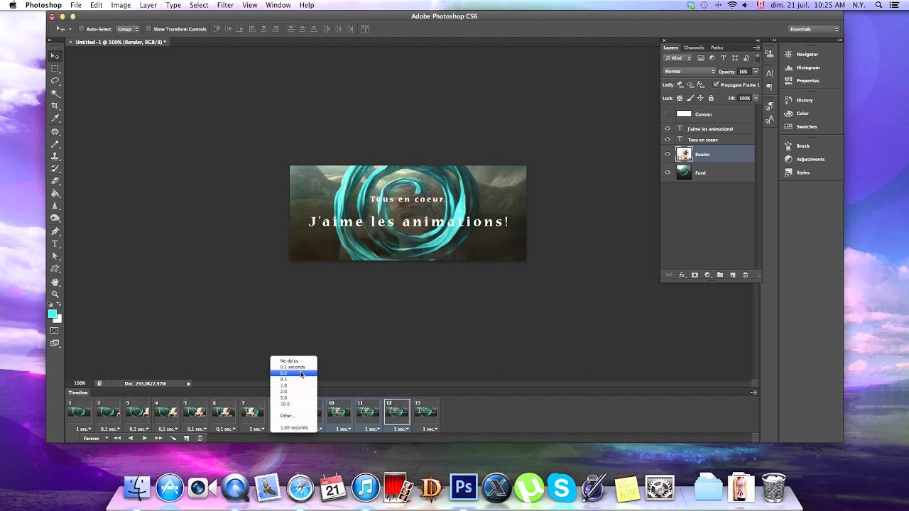 Tutoriel pour débutant – Animation avec Photoshop – Web Design Tutorials