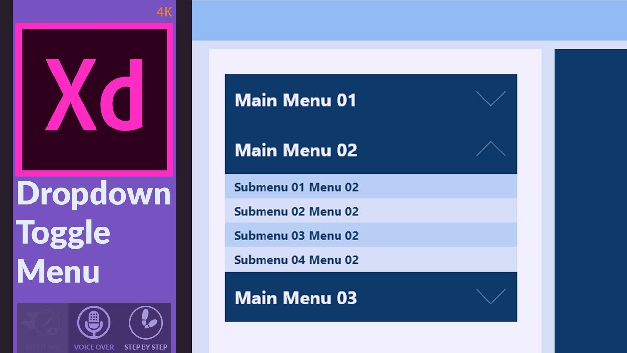 How to Create A Drop down Sidebar Menu in adobe XD [Tutorial] – Web ...