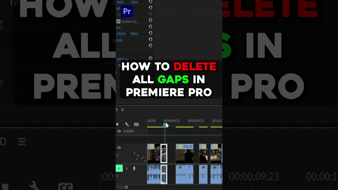 How to DELETE ALL GAPS in Premiere Pro! 👍 #premierepro #tutorial # ...