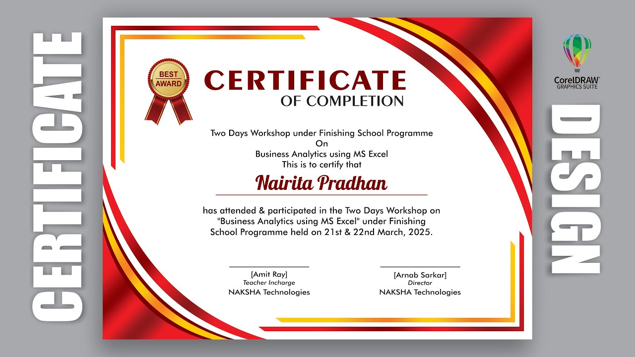 Creative Certificate Design | Coreldraw | Graphic Design | Vector ...