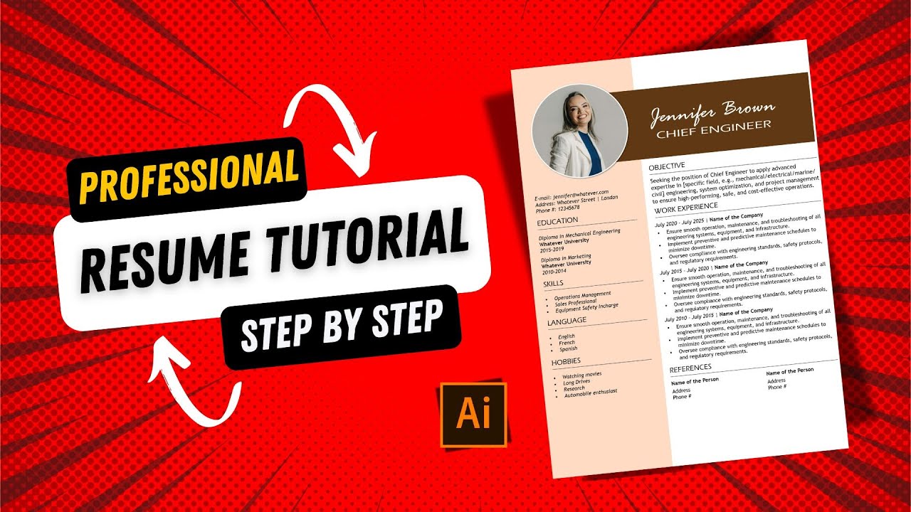 Professional Resume Tutorial in Adobe Illustrator Step-By-Step – Web ...